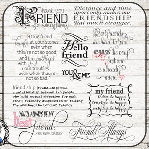 Friends Overlay / Clip Art / Digital Stamp / Word Art / Scrapbooking ...