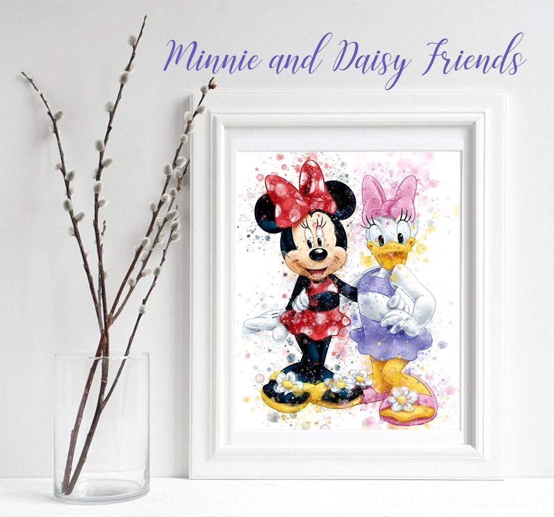 Minnie and Daisy Digital Print, Daisy Duck Print, Mouse and Duck Best ...