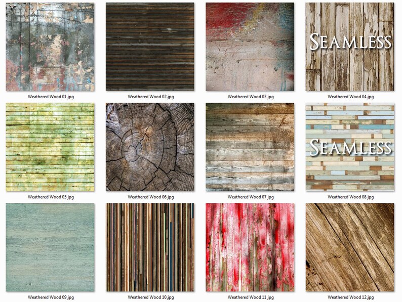 Weathered Wood Digital Paper, Distressed Backgrounds, Wood Texture ...