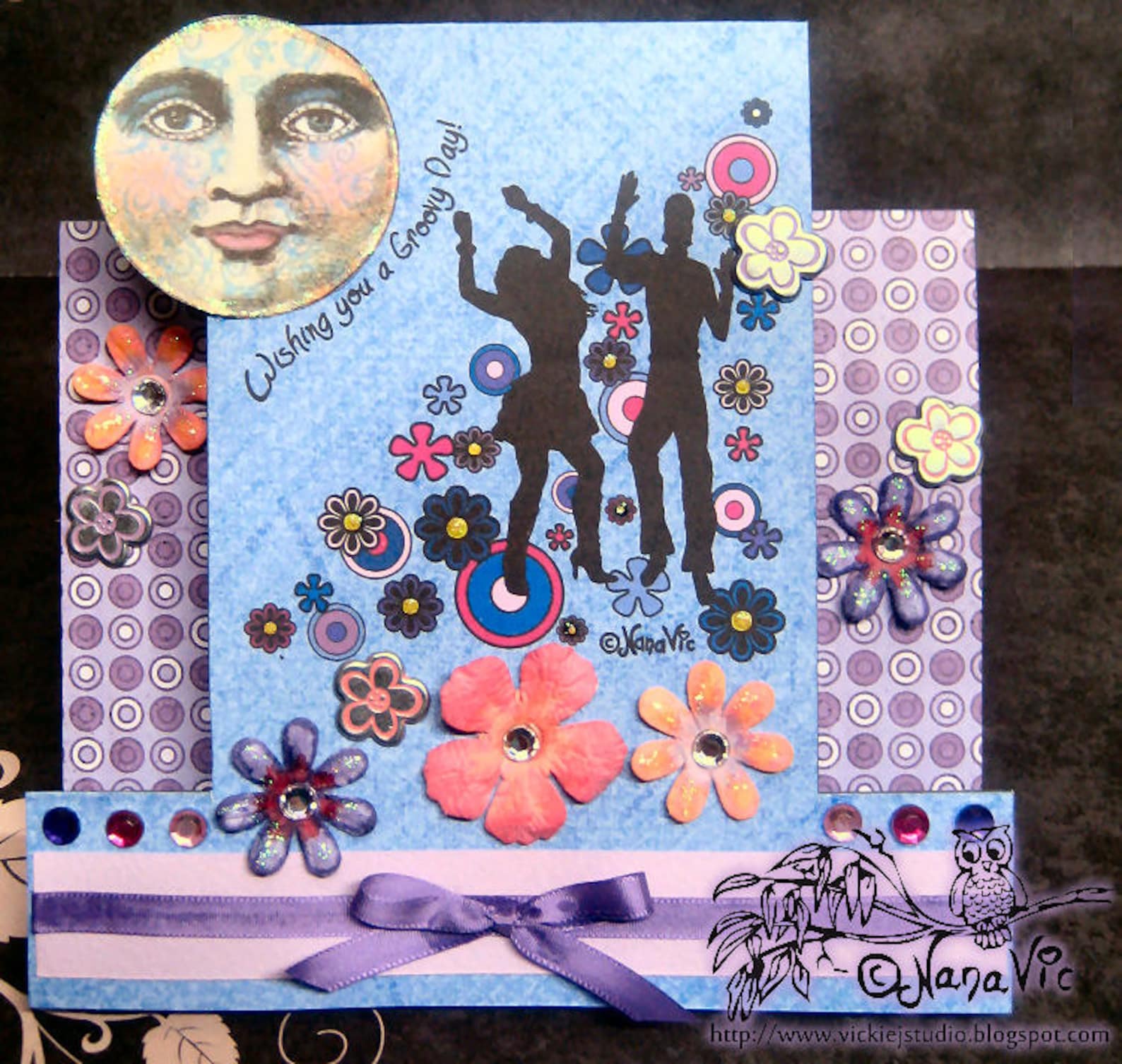 Digital Stamp Groovy Silhouette Dancers Word Art Clipart - Etsy