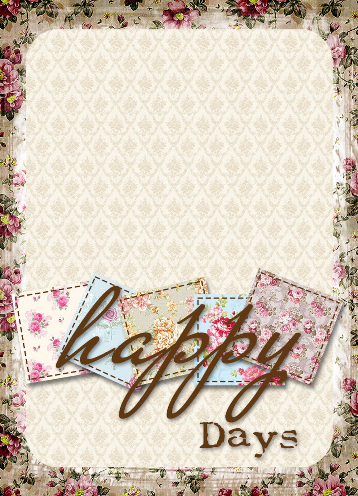 Shabby Chic Digital Paper: Roses Victorian Vintage | Etsy