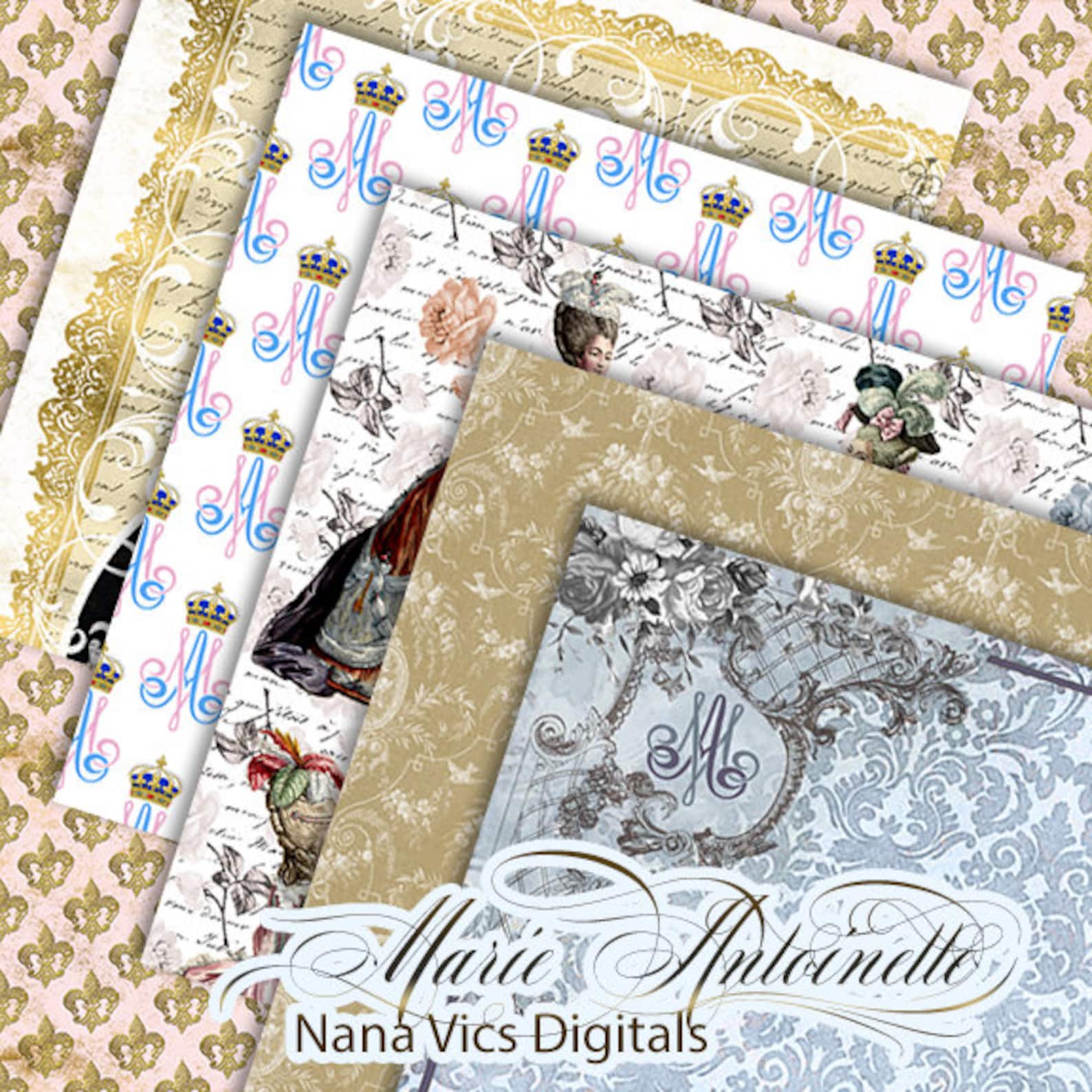 Marie Antoinette Digital Papers: Shabby Chic Vintage Collage - Etsy
