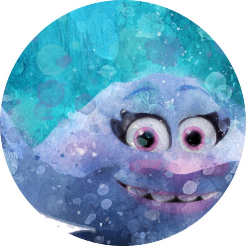 TROLLS Satin & Chenille Print Trolls Watercolor Trolls | Etsy