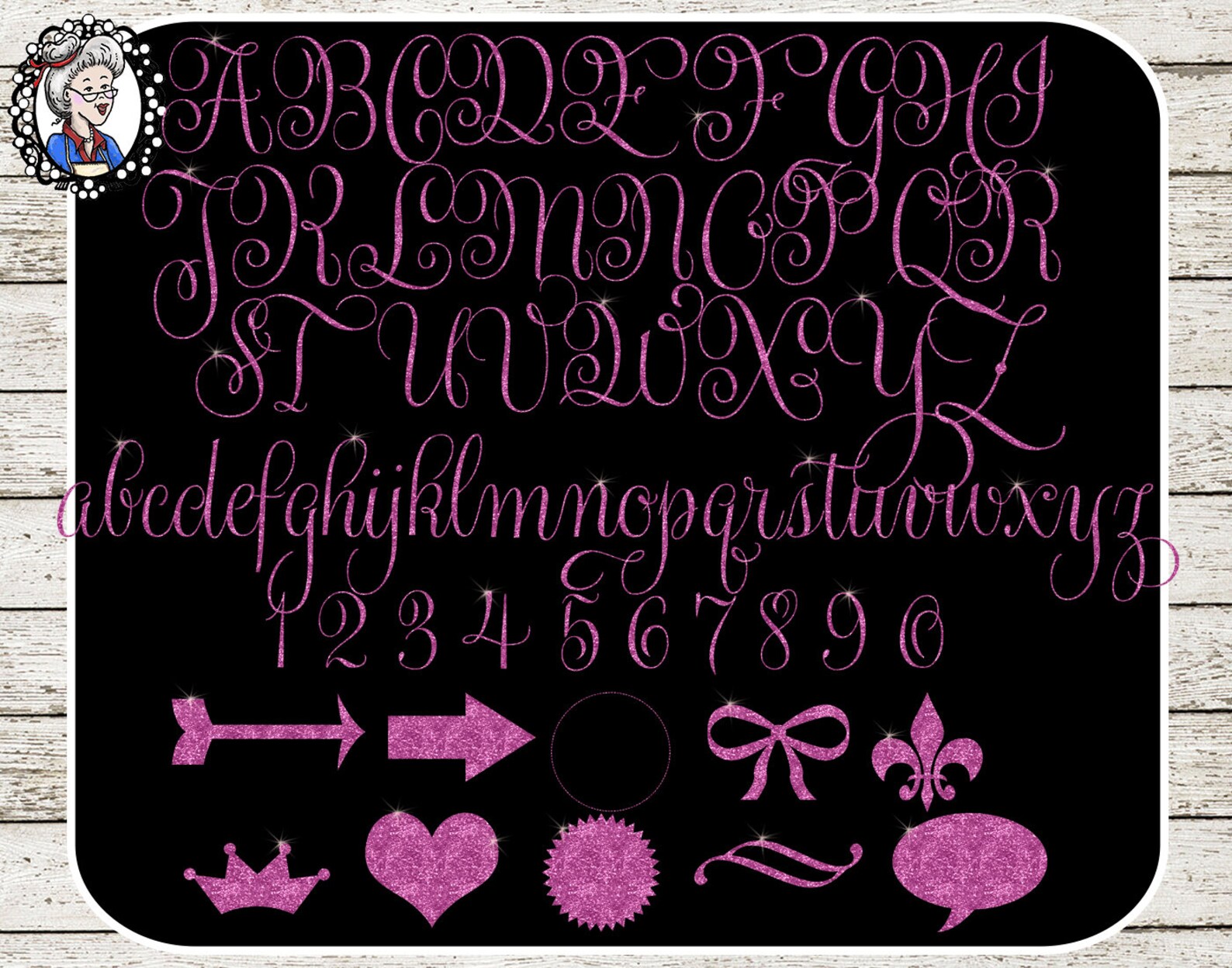 Glitter Alphabet Clipart: Pink Cursive Script Alphabet - Etsy Australia
