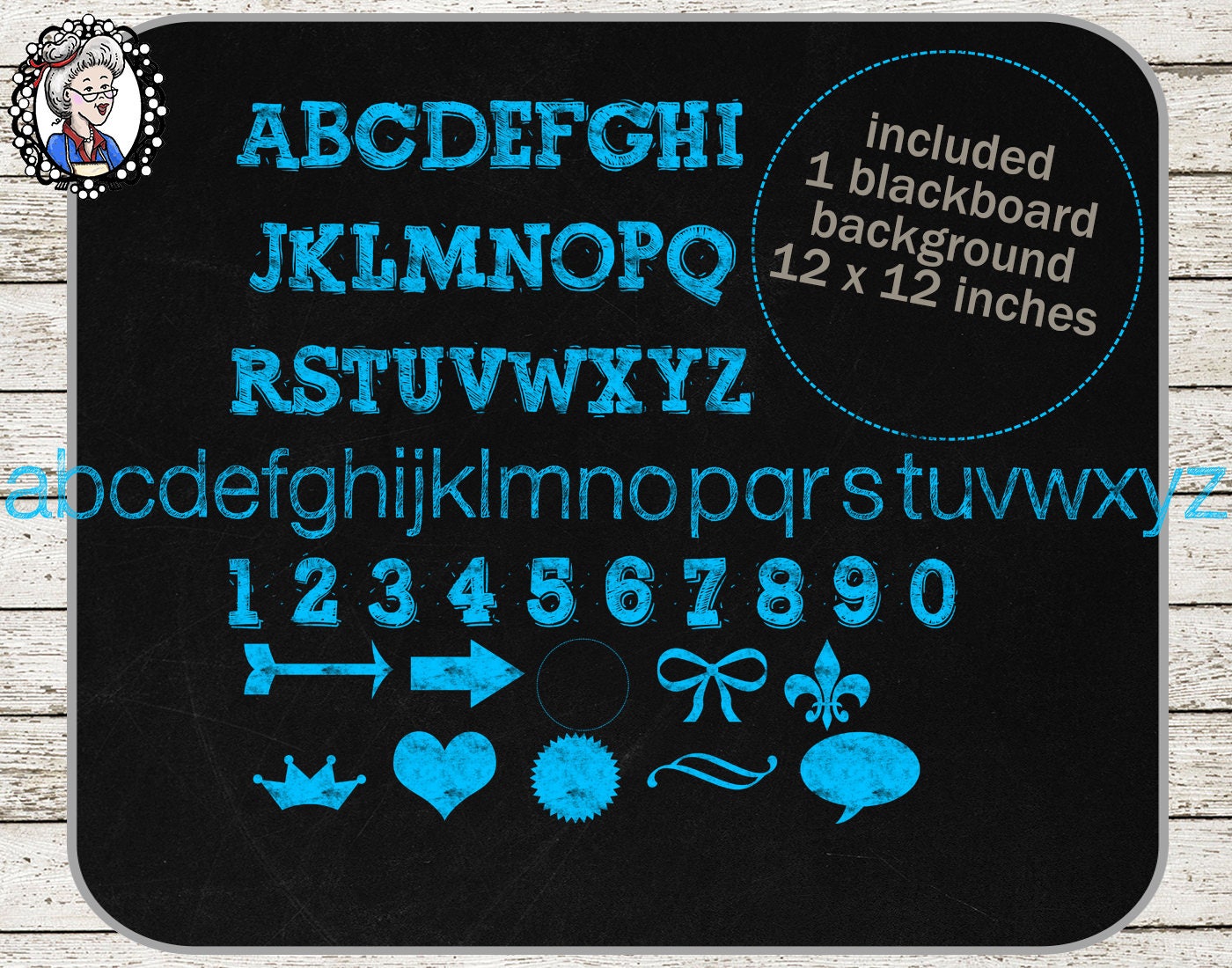 Blackboard Alphabet Clipart: Digital Chalk Alphabet Clip Art, Blue ...
