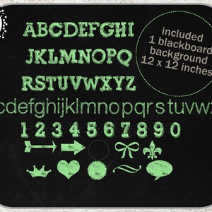 Alphabet Clipart Set 83 Png: Green Letters / Numbers / Shapes Digital ...