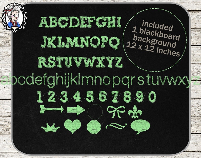 Alphabet Clipart set 83 png: Green Letters / Numbers / Shapes | Etsy
