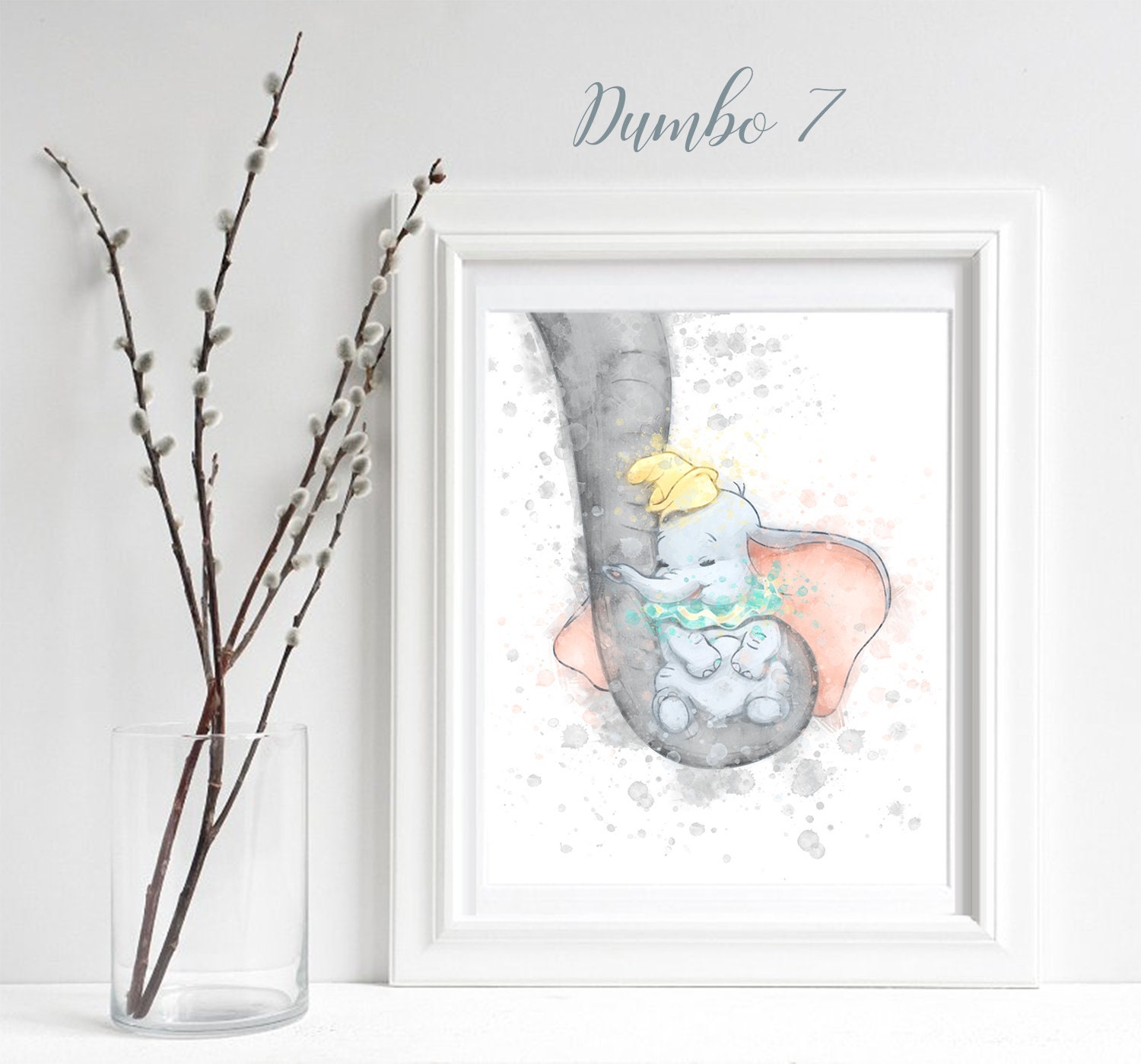 2 Pastel Baby Dumbo Prints dumbo quote for Nursery Disney | Etsy