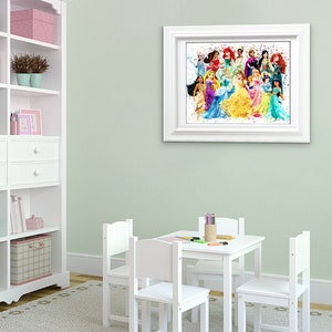 PRINCESS 14 Princesses, Princess Watercolor, Sublimation Princess ...