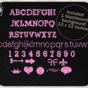 Chalk Alphabet Clipart: Digital Blackboard Alphabet Clip Art - Etsy