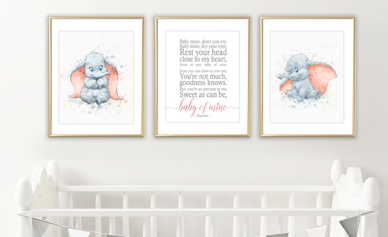 Dumbo 4 Watercolor Printable Download Dumbo Poster Disney - Etsy