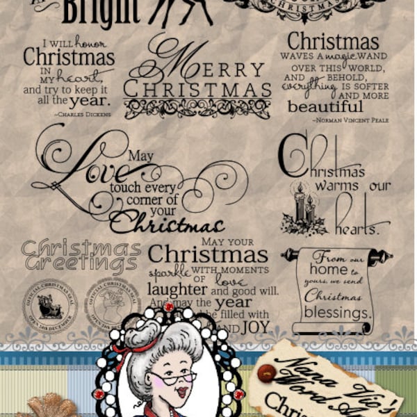 Christmas Digi Stamp - Etsy