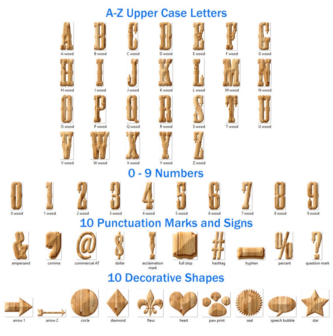 Wood Alphabet Clipart: Digital Wood Alphabet Clip Art Wood - Etsy Australia