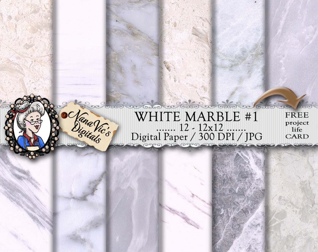 Marble Digital Paper, White Marble, Marble Textures, Marble Backgrounds ...