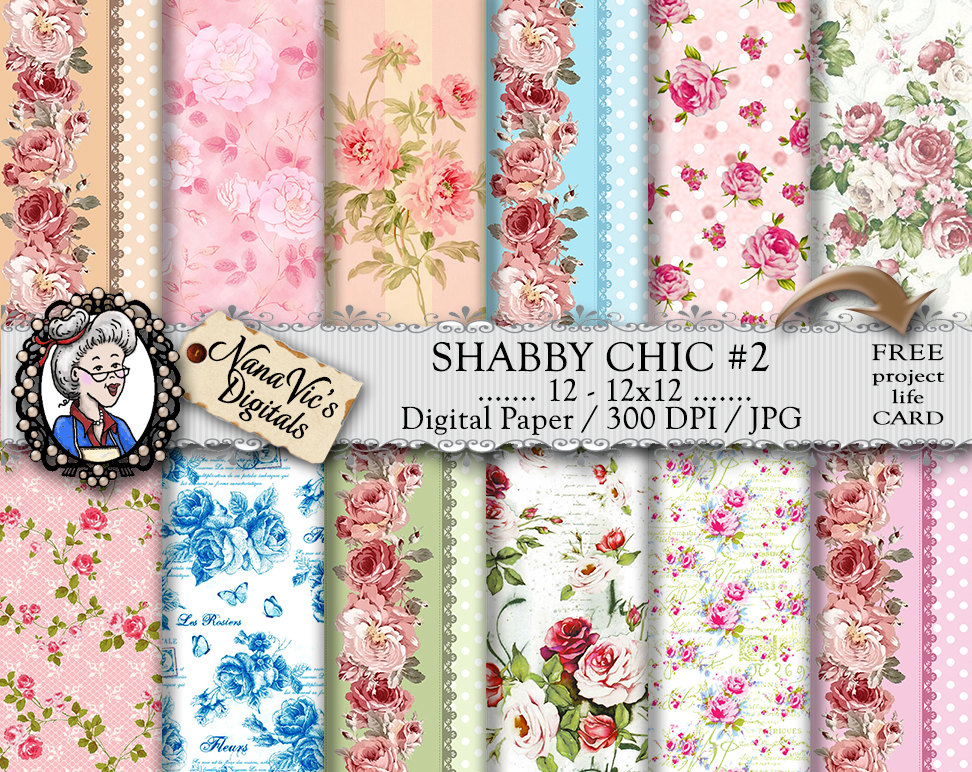 Shabby Chic Digital Paper: Roses Victorian Vintage - Etsy