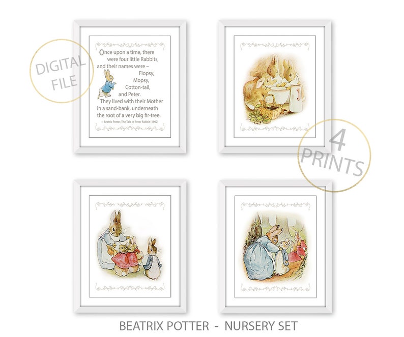 Beatrix Potter Nursery Set 9 Prints Peter Rabbit Kids Room - Etsy Australia