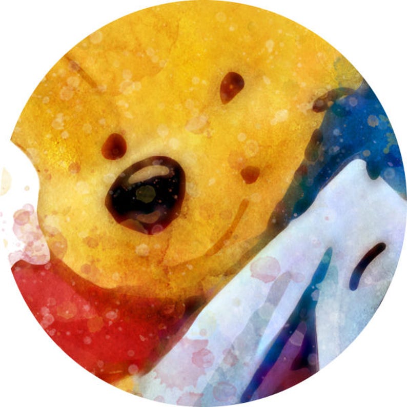 Winnie the Pooh and Eeyore, Watercolor Download, Pooh Bear Sublimation ...
