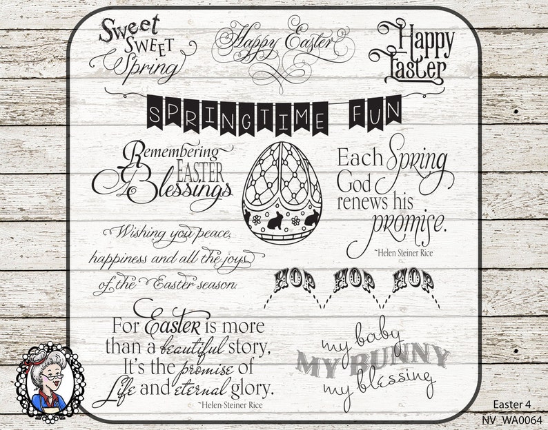 Easter Overlays / Clip Art / Digital Stamp / Word Art / - Etsy