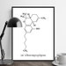 THC Tetrahydrocannabinol Molecule Science Print, Minimalist Art ...