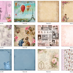 Paris Digital Paper Pack, Parisian Shabby Chic, Paris, Vintage French ...
