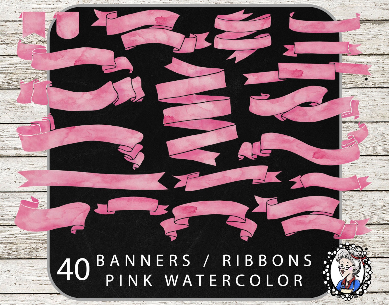 Pink Banner Clipart Ribbon Clipart Watercolor Ribbons Clip - Etsy Australia