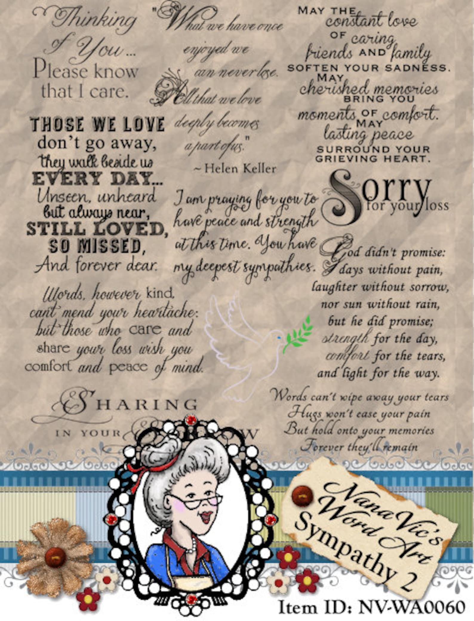 Sympathy 2 Condolences Sorrow Word Art Sentiments | Etsy