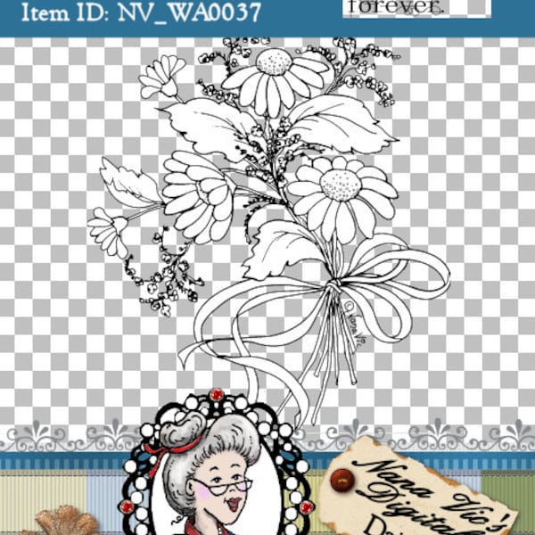 Flower Digi Stamp - Etsy