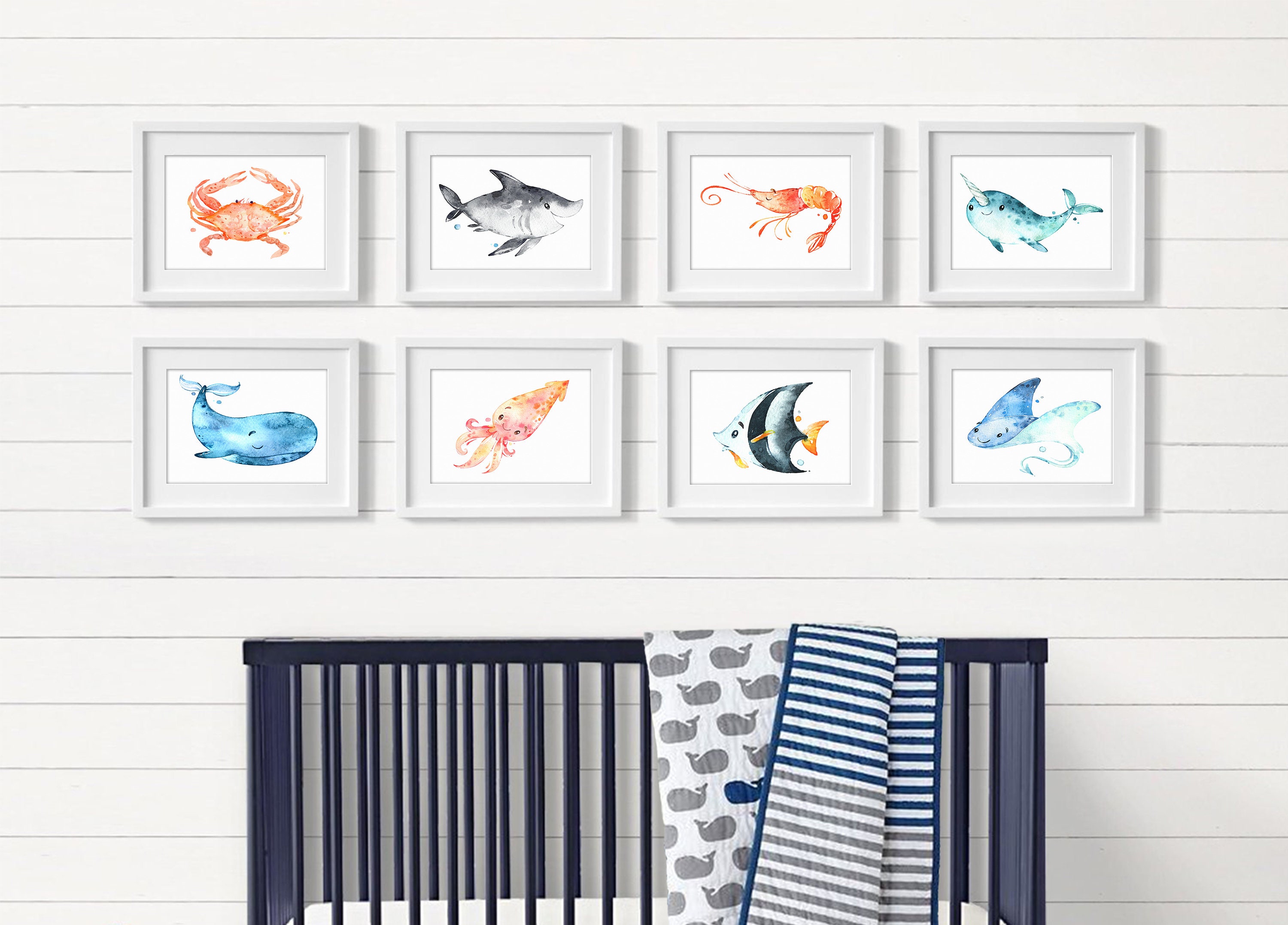 Nursery Decor Under the Sea Boy Room Wall Art Watercolor Sea - Etsy ...