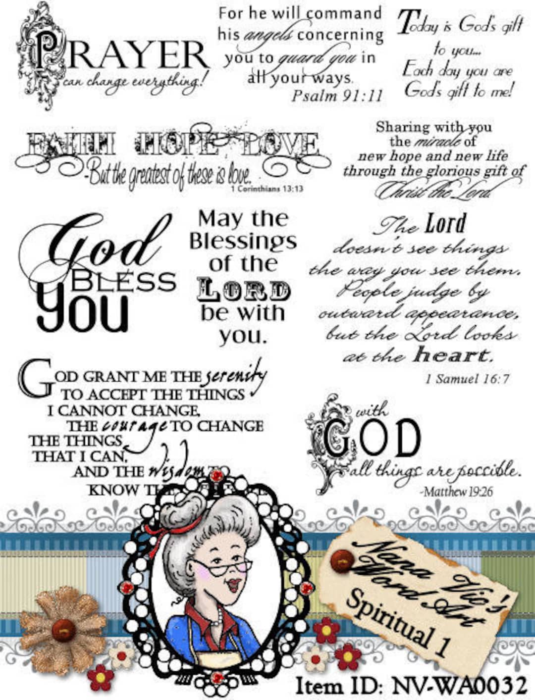 Spiritual Prayer God Word Art Sentiments Instant Download Digital Digi ...