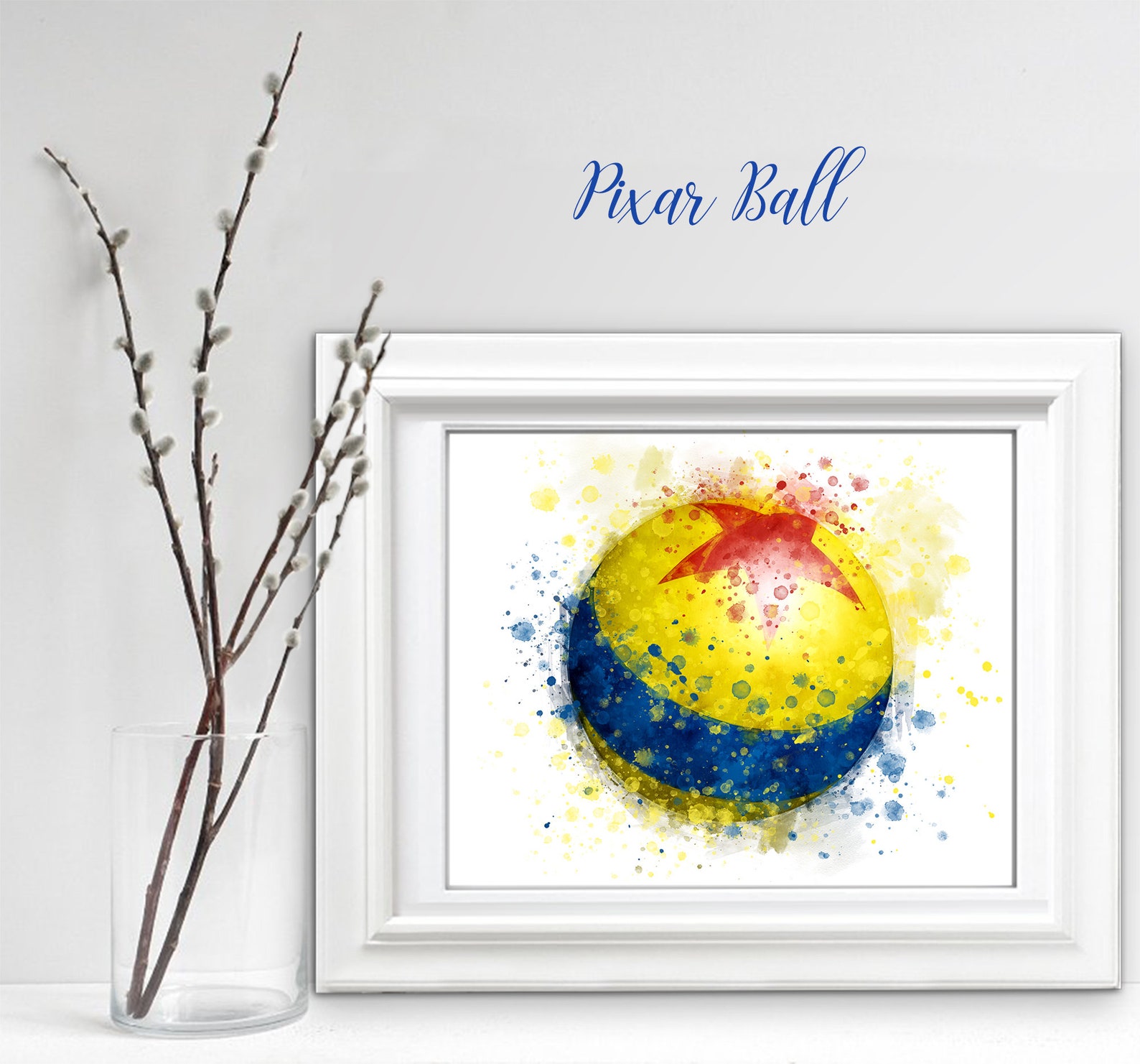 Pixar-ball and Luxo Jr Lamp Printable Pixar-decor Watercolor - Etsy