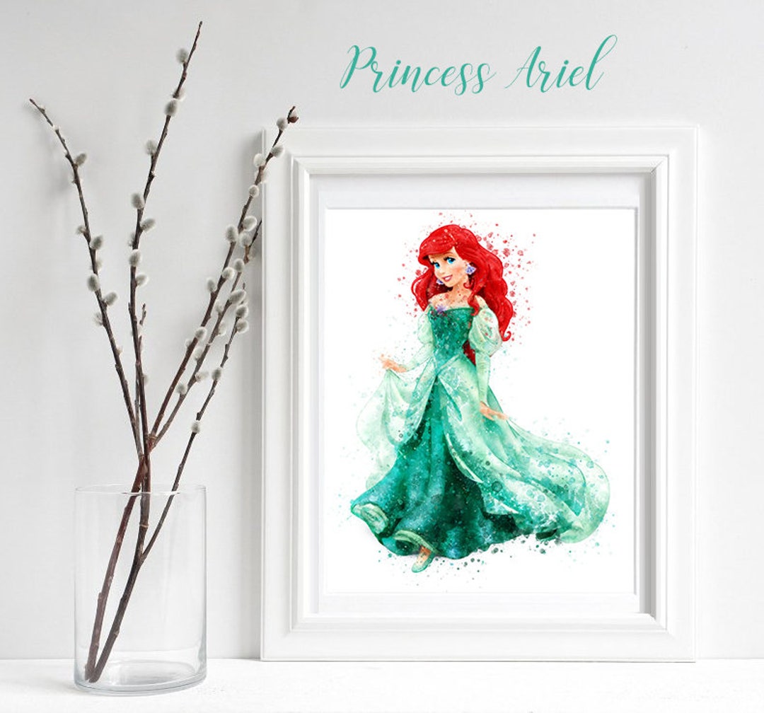 PRINCESS ARIEL, Little Mermaid, Little Mermaid Print Watercolor ...