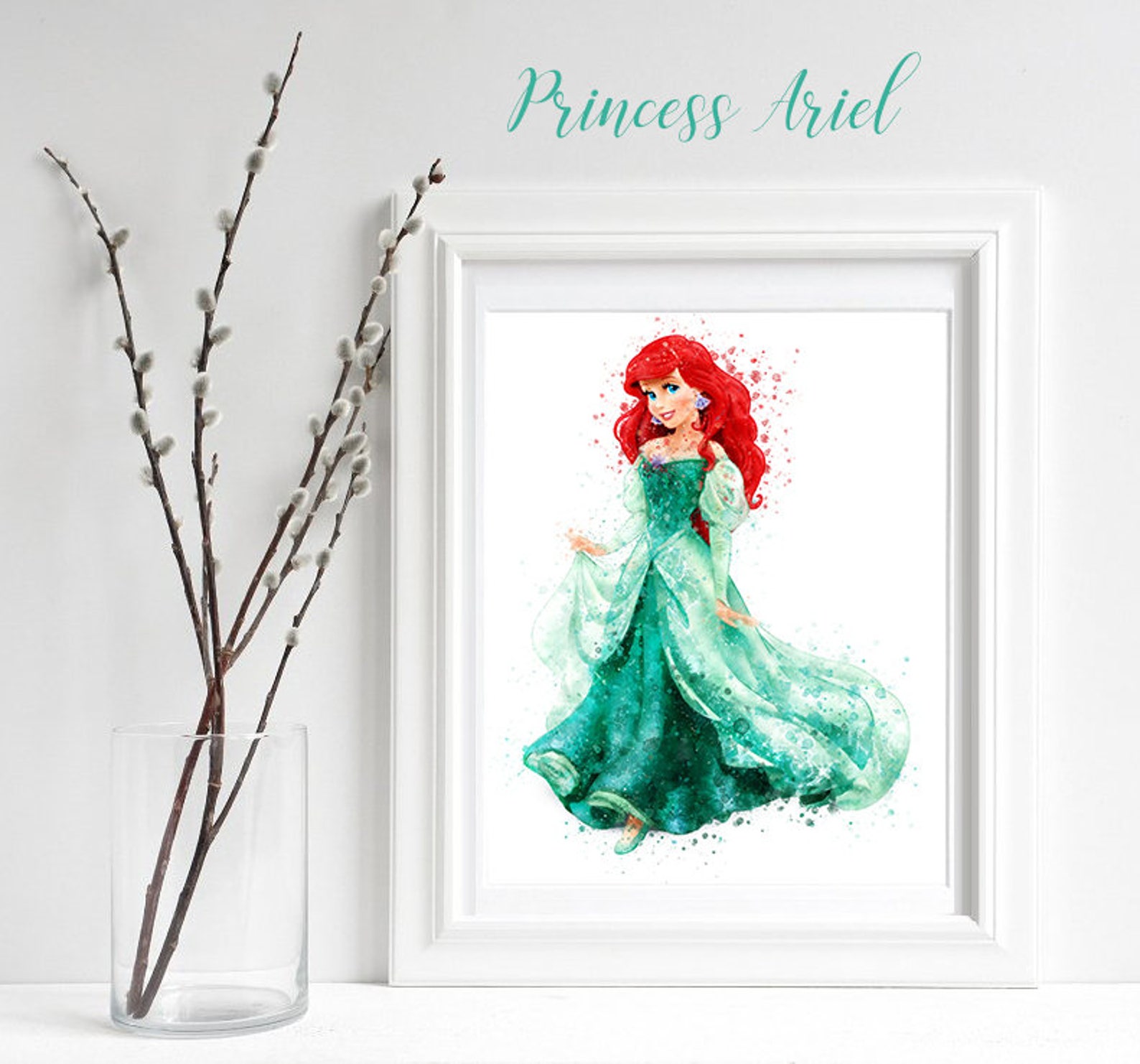 PRINCESS ARIEL, Little Mermaid, Little Mermaid Print Watercolor ...