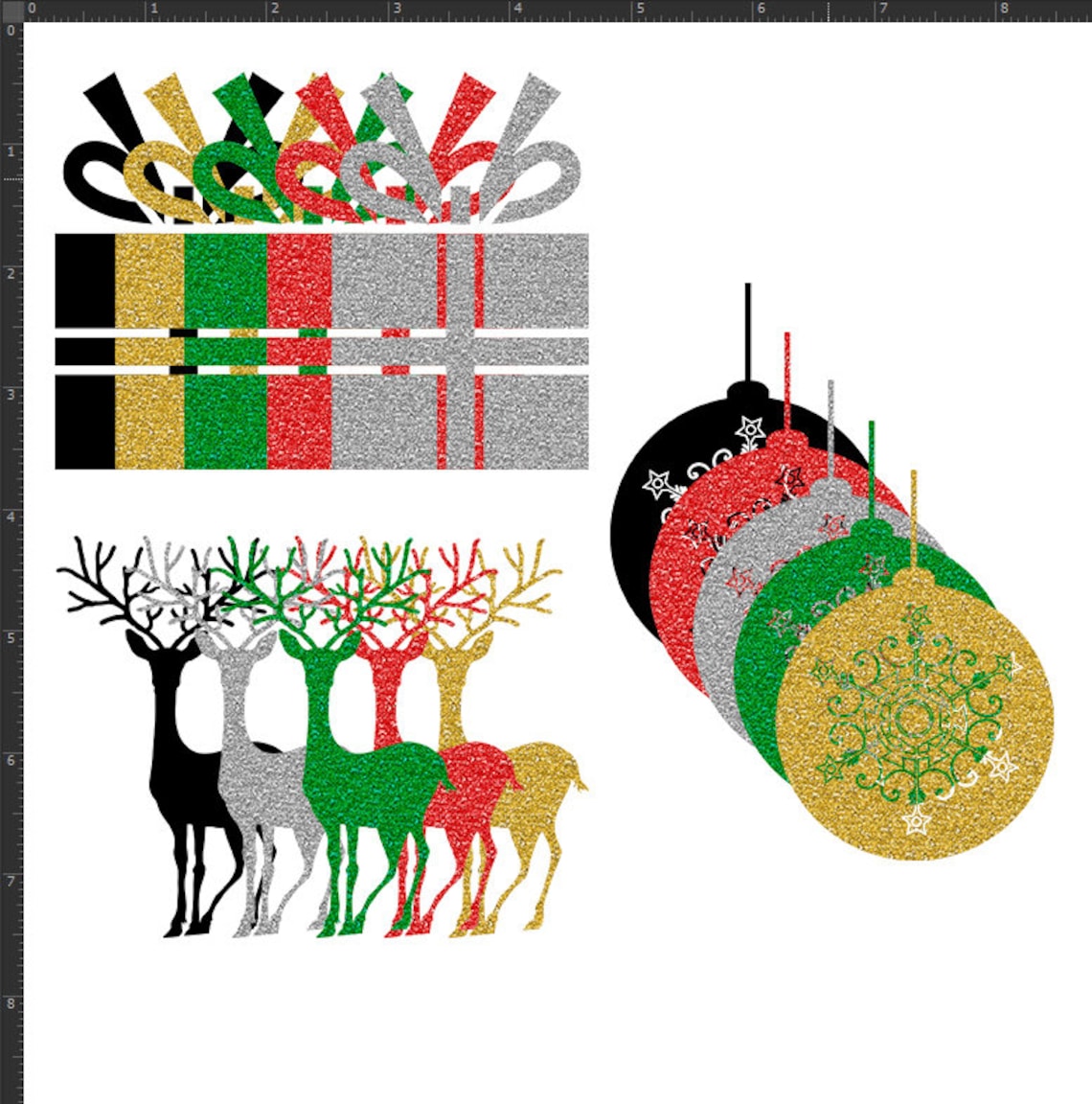 Christmas Clipart Christmas Glitter Clip Art christmas | Etsy