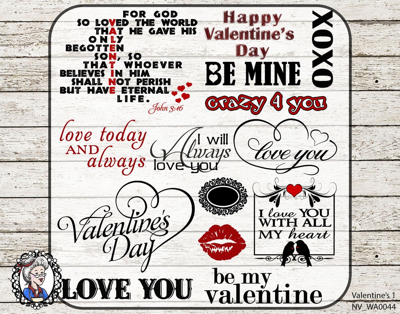 Valentines Love Overlays / Clip Art / Digital Stamp / Word Art ...