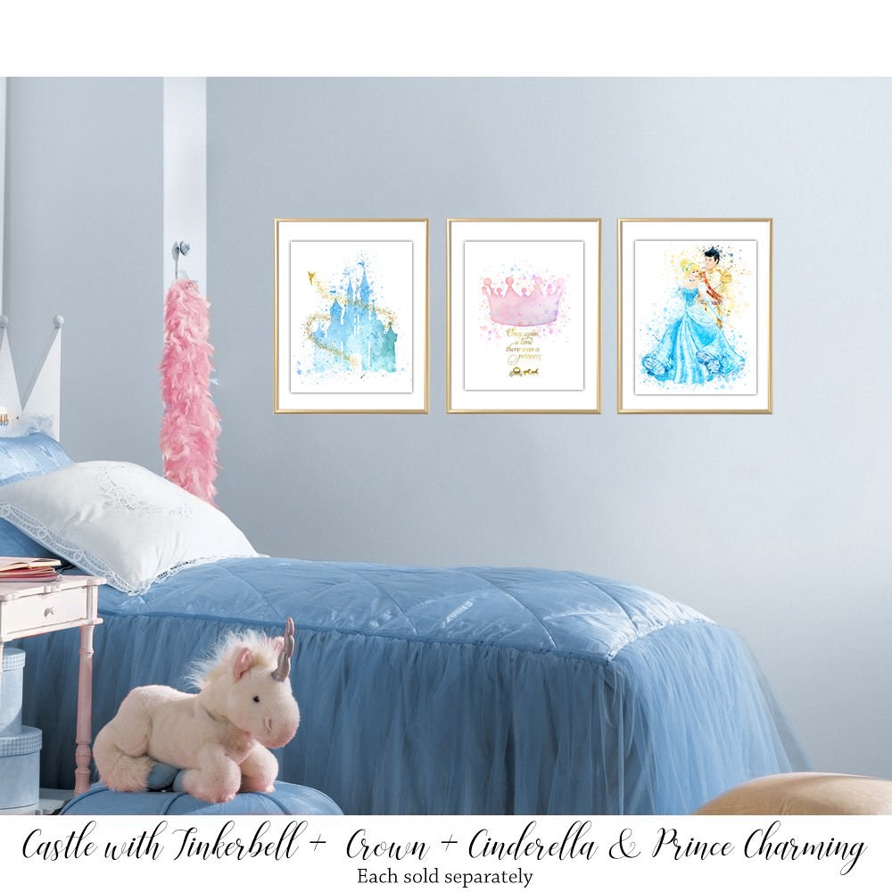 Cinderella & Prince Charming Watercolor, Princess Cinderella Dancing ...