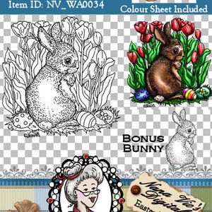 Instant Download Digital Digi Stamps Easter Bunny ID:NV-DS0055 by Nana ...