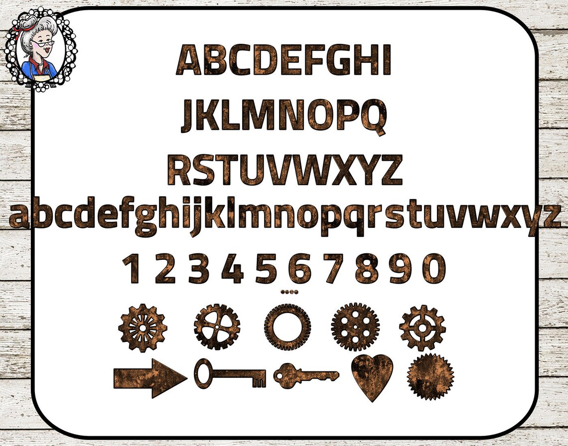 Steampunk Alphabet Clipart: Digital Alphabet Clip Art | Etsy