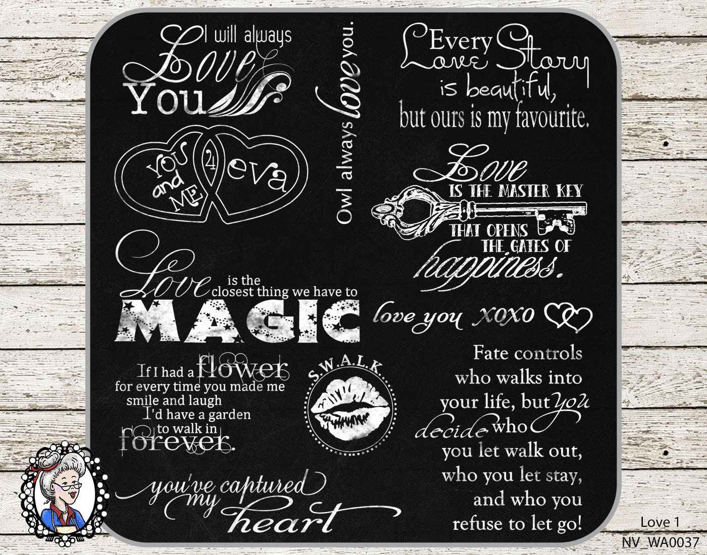 Love Romance Overlays / Clip Art / Digital Stamp / Word Art / - Etsy