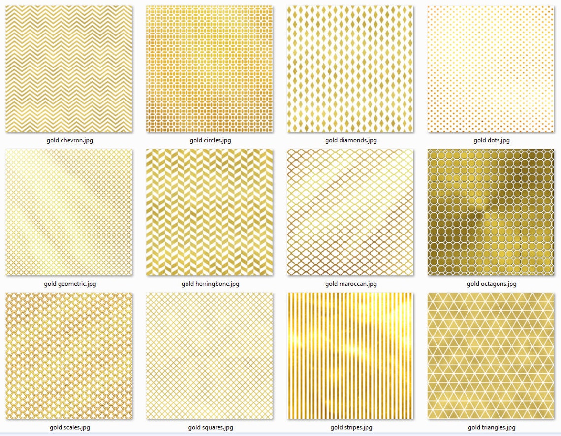 White & Gold Foil 1 Digital Paper Gold Leaf Patterns - Etsy Australia