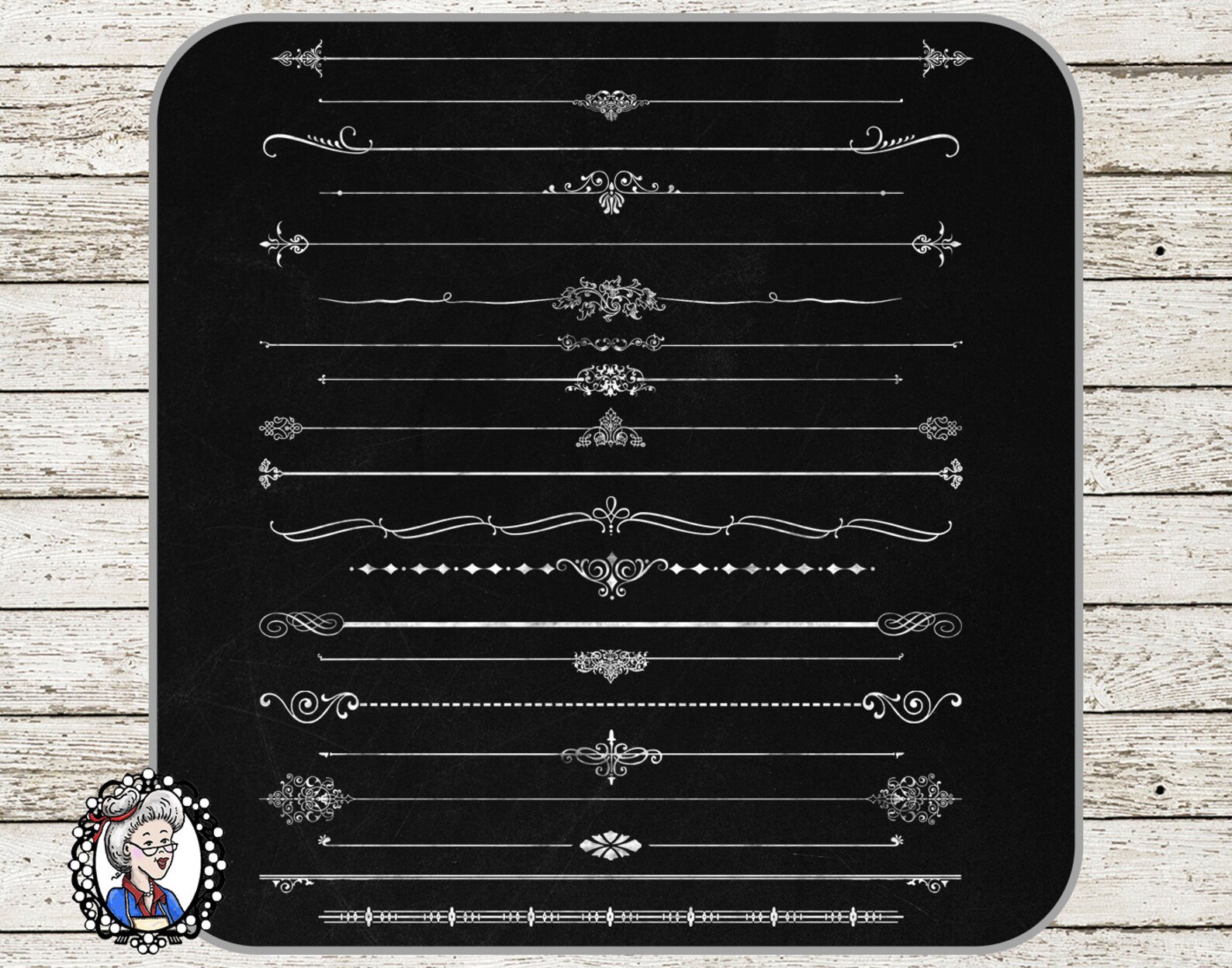 Clipart: Text Divider in Black / White / Chalk Ornaments | Etsy