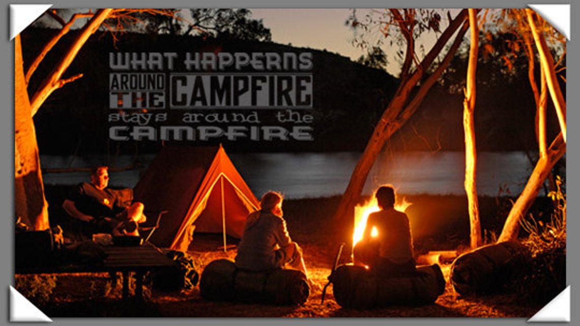 Camping Overlay / Clip Art / Digital Stamp / Word Art / | Etsy