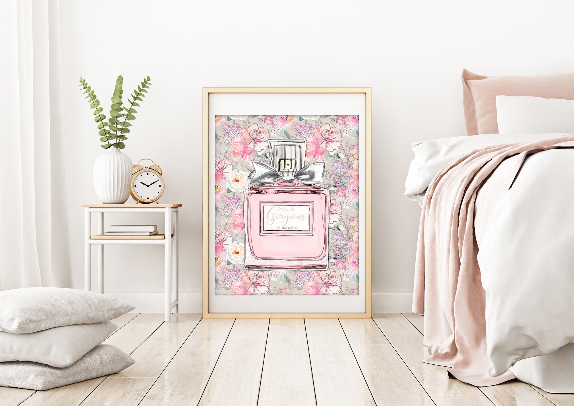 Fashion Wall Art Shabby Chic Floral Digital Prints Monogram - Etsy ...