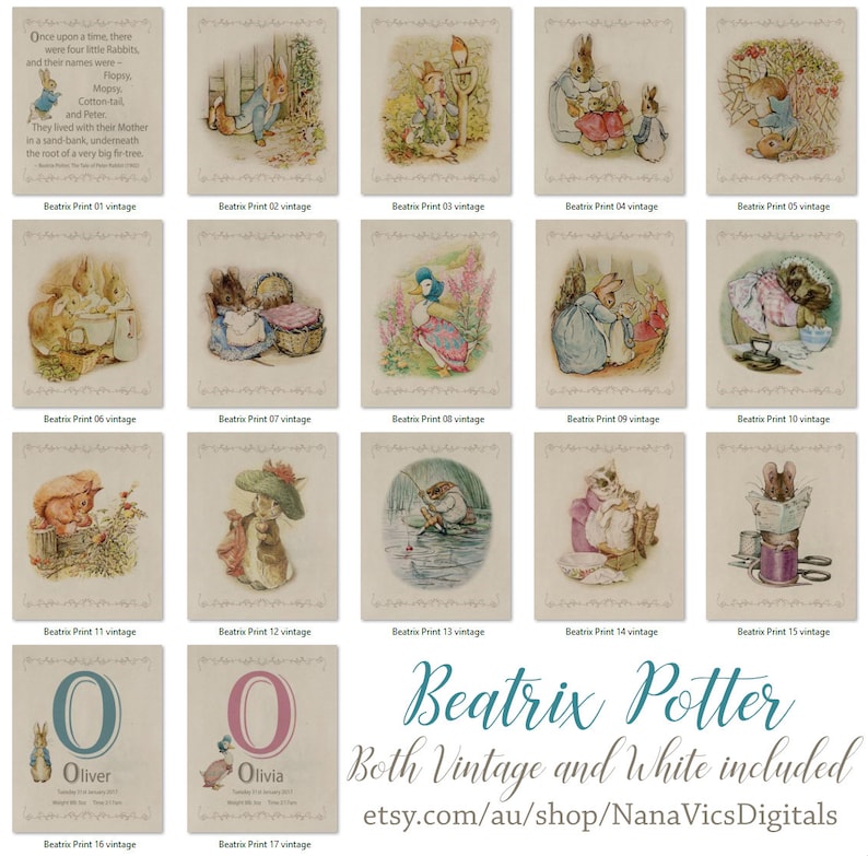 Beatrix Potter Nursery Print 08 Jemima Puddle-duck Playroom | Etsy