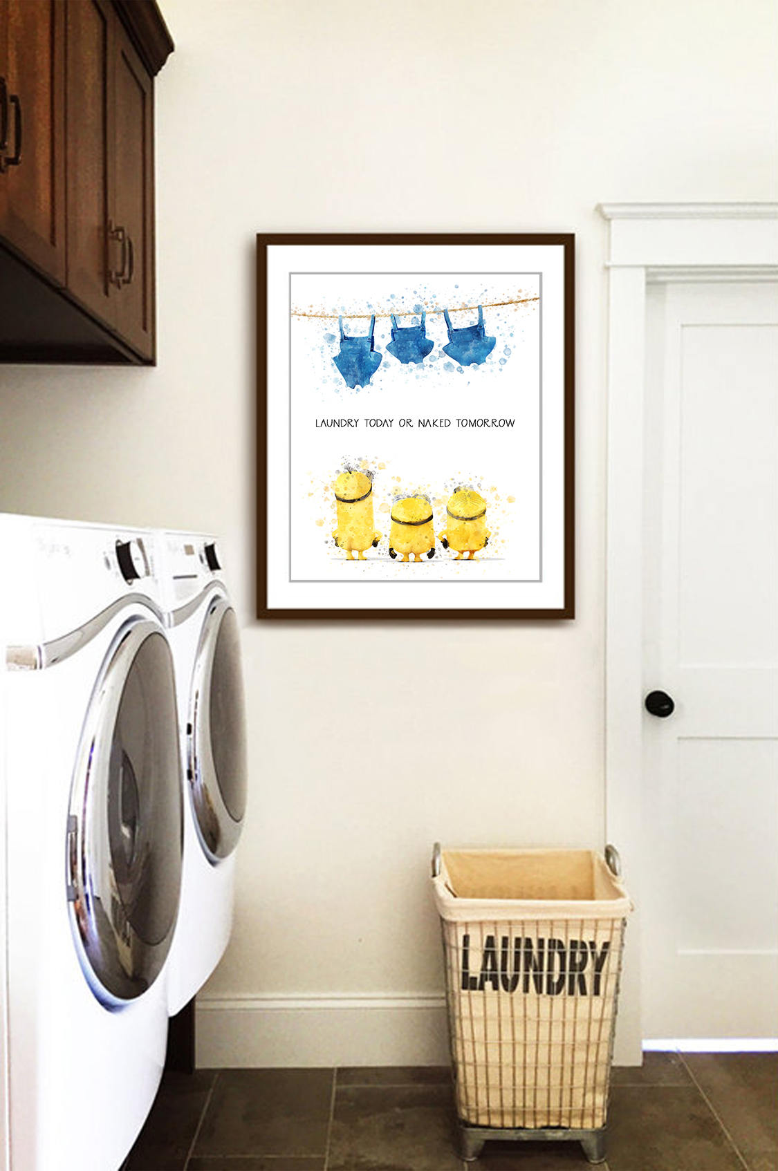 Minions Laundry Sign, Minions Naked, Funny Bathroom Signs Poster vendu ...