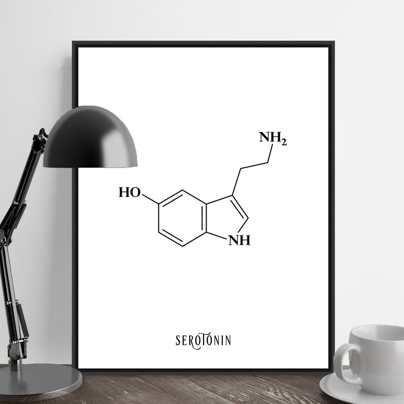 Serotonin Molecule Print, Happiness Molecule Printable, Chemistry Print ...