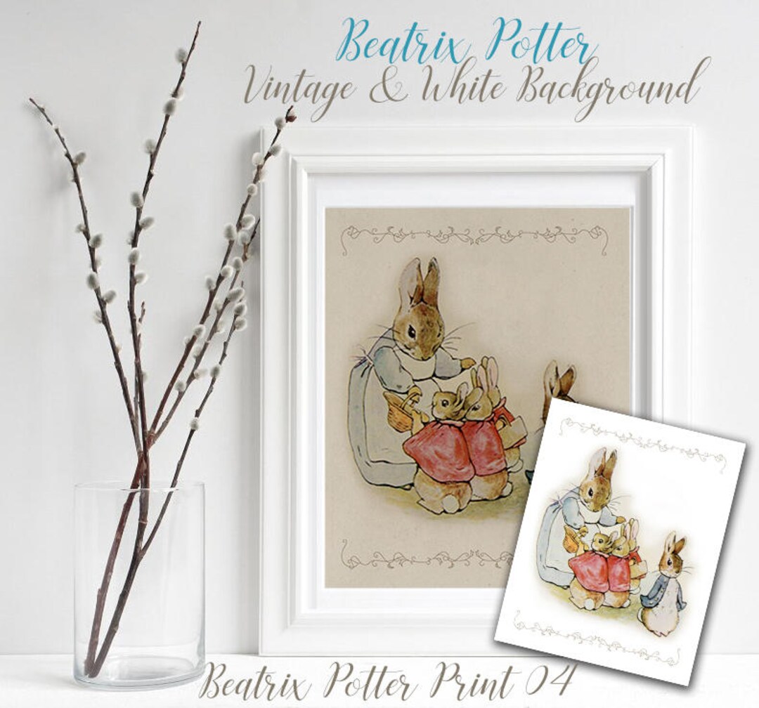 Beatrix Potter Nursery Print 04, Peter Rabbit Mother, Playroom ...