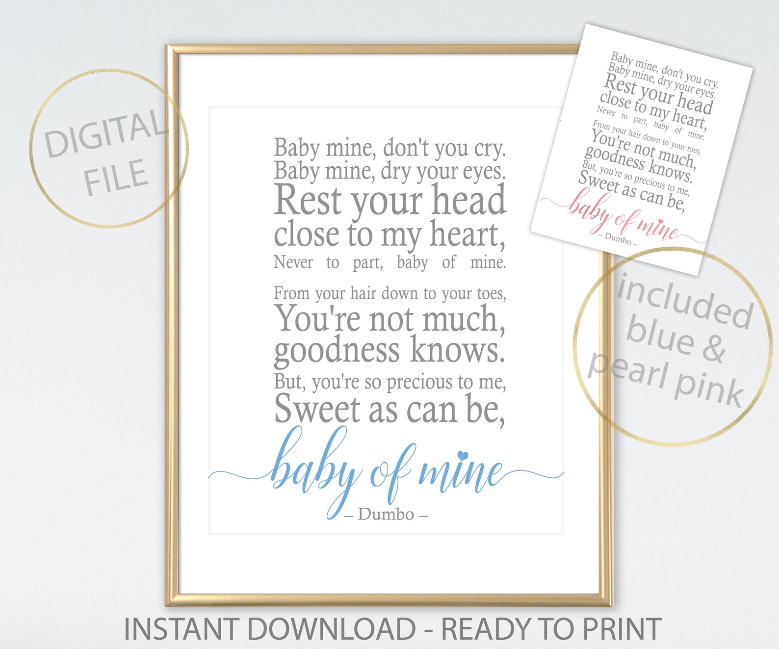 3 Baby Dumbo Prints Plus Dumbo Quote for Nursery Watercolor - Etsy