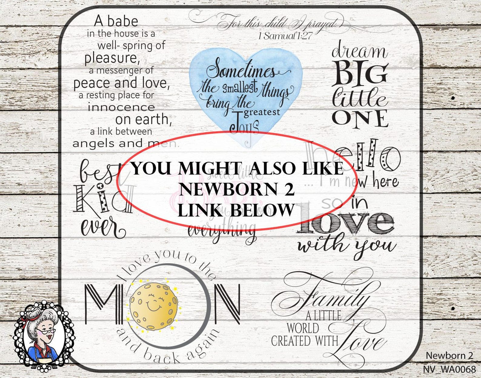 Newborn Baby Overlay / Clip Art / Digital Stamp / Word Art / - Etsy ...