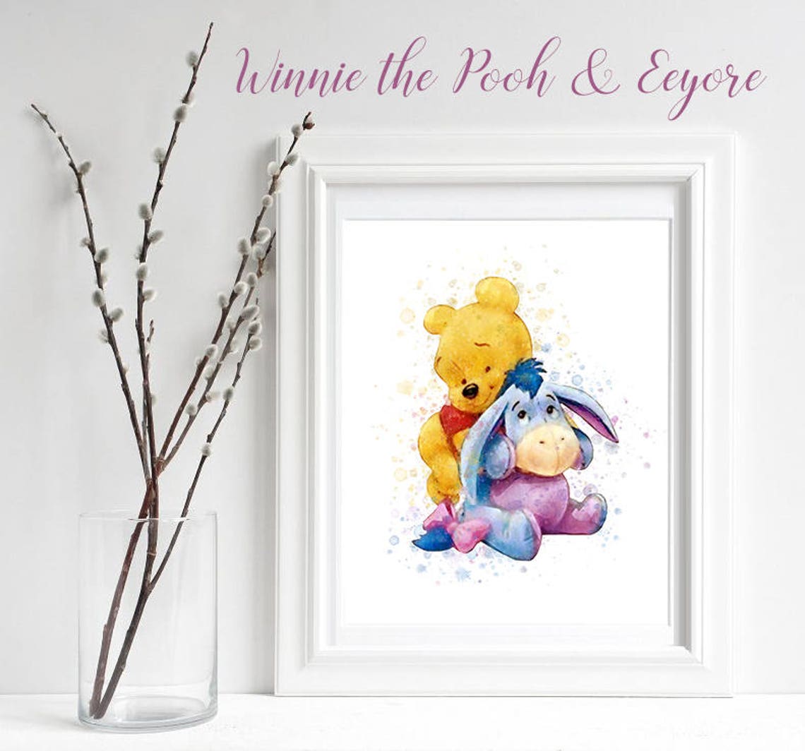 Winnie the Pooh and Eeyore, Watercolor Download, Pooh Bear Sublimation ...