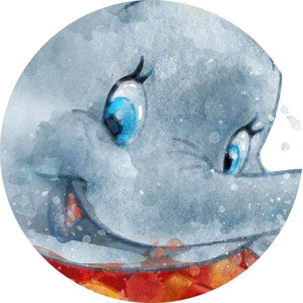 Dumbo 1 Watercolor Printable Download Dumbo Poster Disney - Etsy Australia
